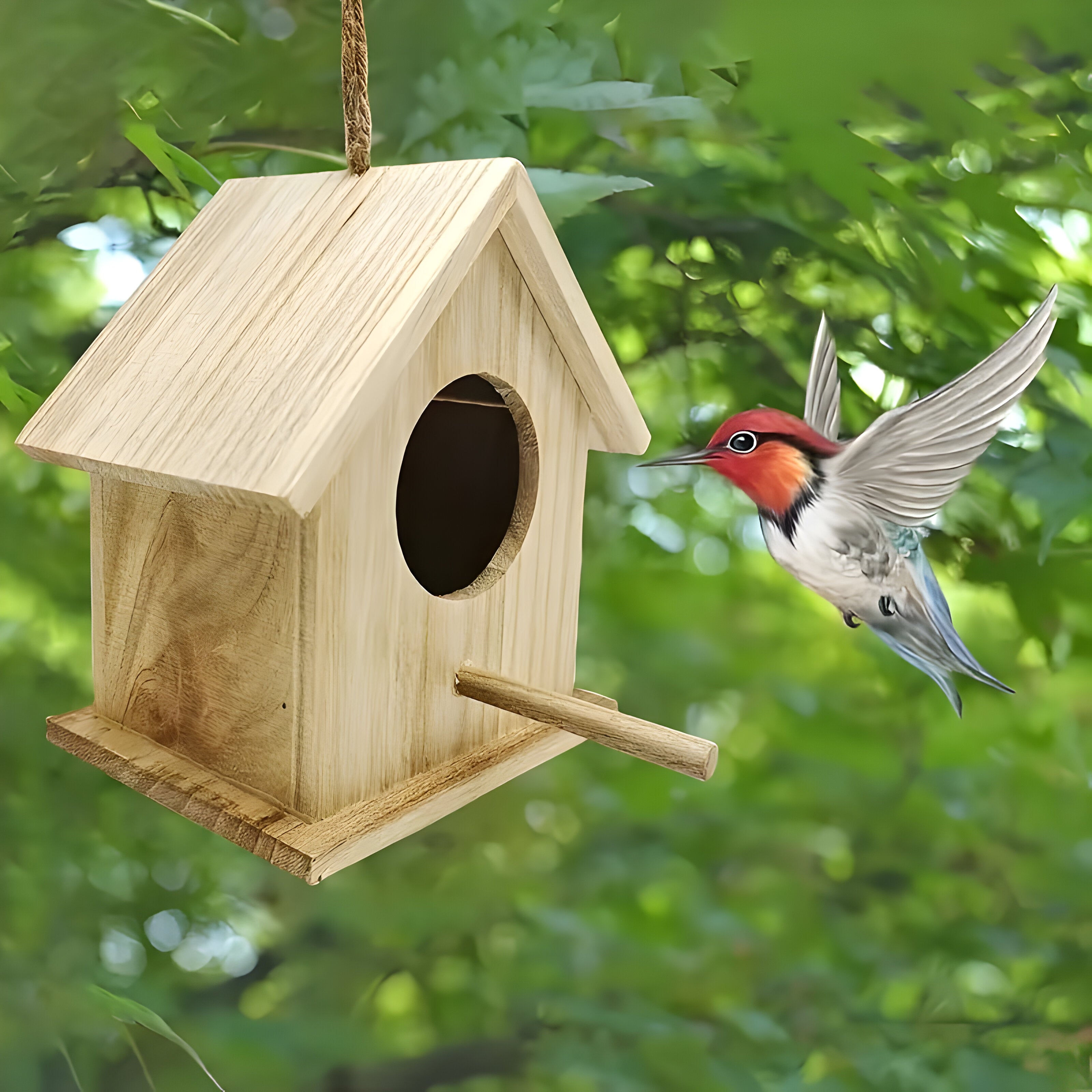 Birdhouse made of natural wood Hanging Nesting Box Design – Verodie