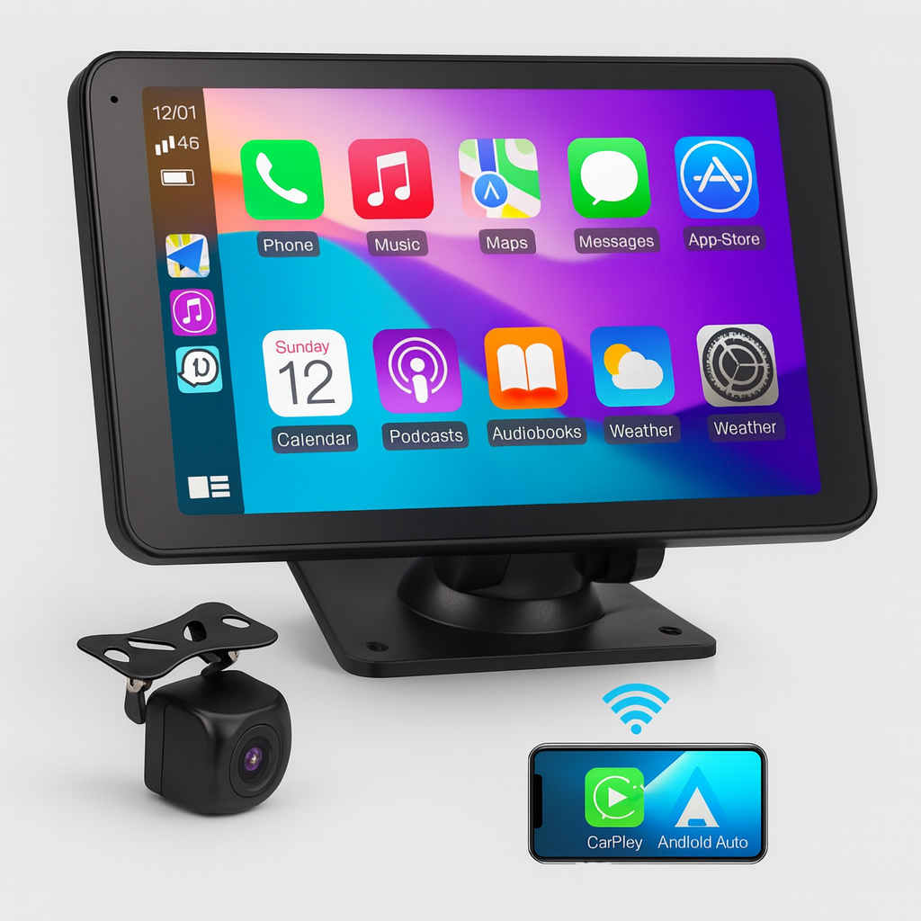 Auto Display Kabelloses CarPlay Touchscreen Tragbares Navigationsgerät ...
