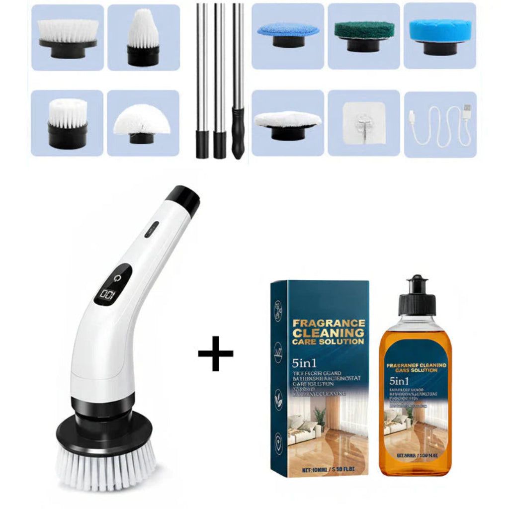 Spin Power Cordless Battery Powered Scrubbing Brush Electric Cleaning ...